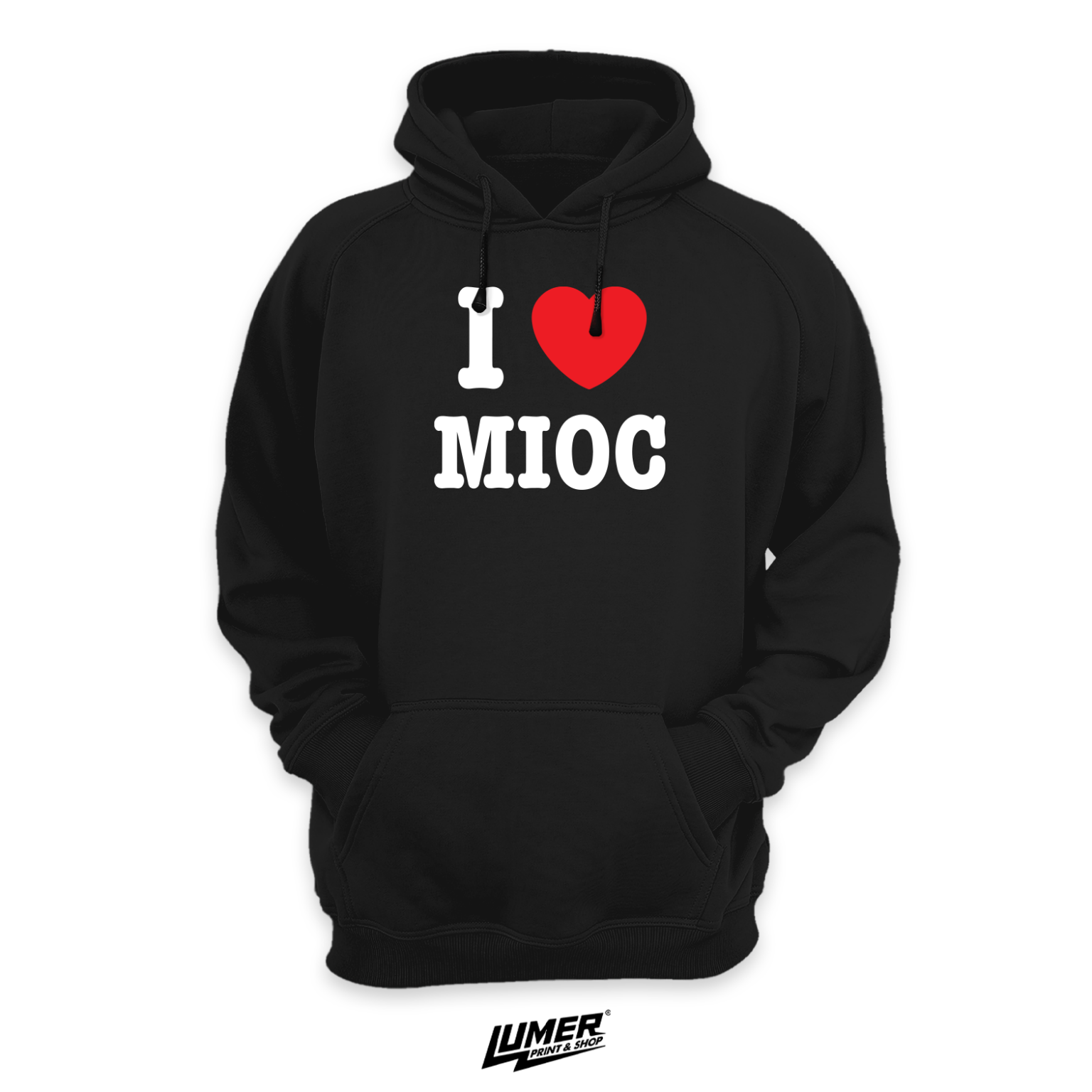 I Love MIOC Crna Hoodica – Lumer Shop